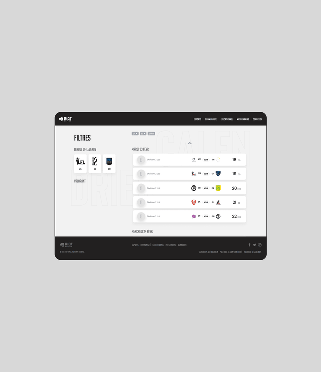 Creation of riotgamesfrance website for Riot Games - Blacksmith